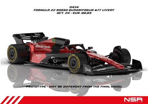 NSR0434IL Formula 22 Rosso Quadrifoglio No. 77 Livery| Clover Leaf Racing